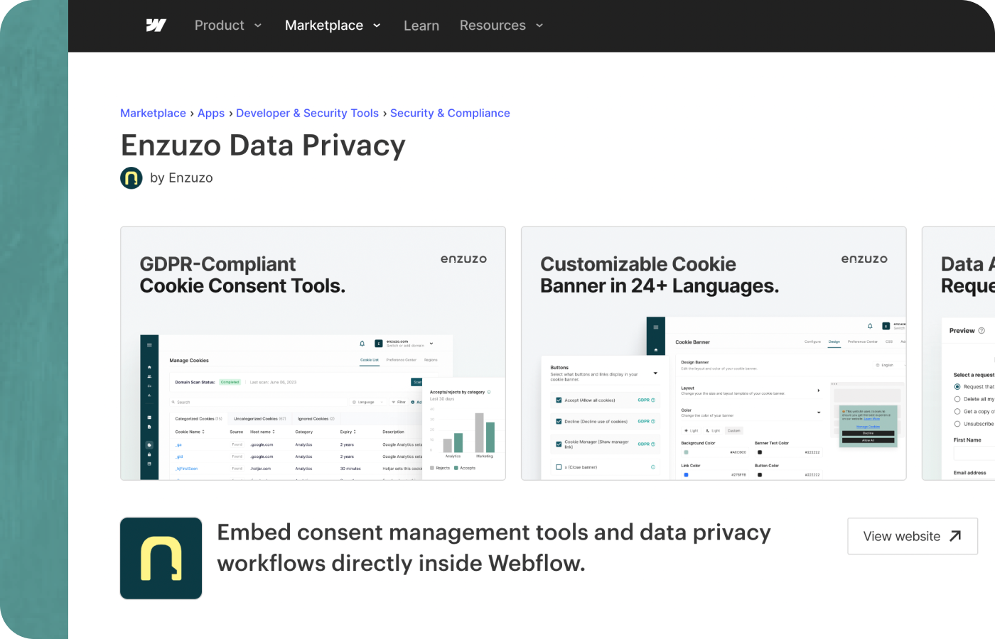Cookie Consent Plugin For Webflow Enzuzo 3840